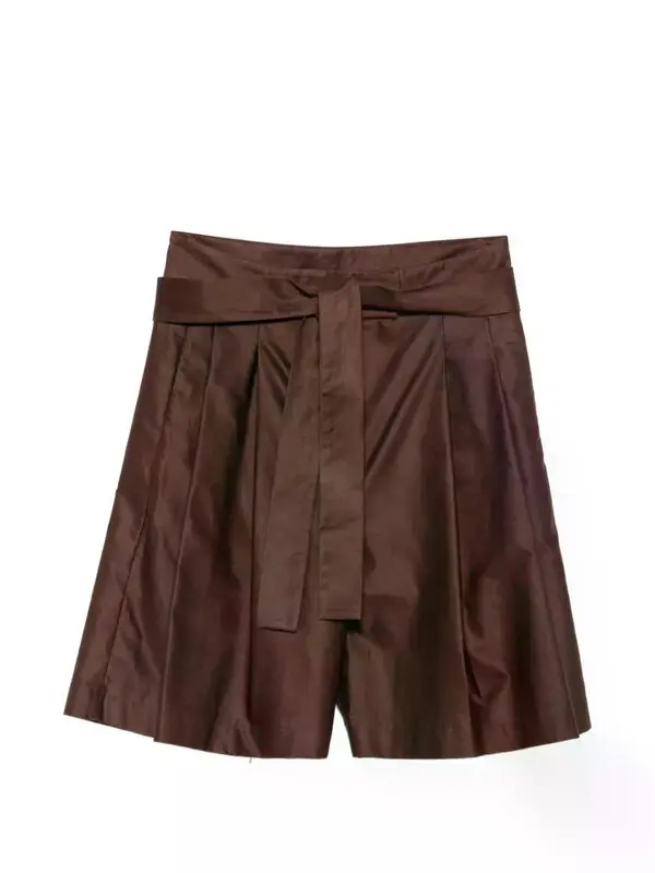 Dusan Belted Pleated Wide Leg Shorts