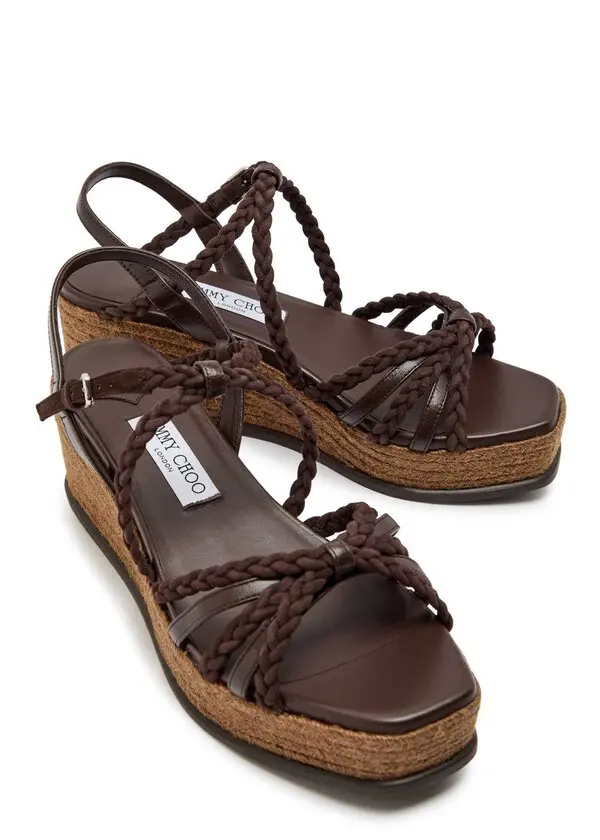 JIMMY CHOO Nyra 60 Braided Espadrille Sandals