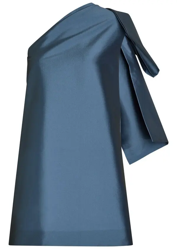 Bernadette Winnette Bow-appliquéd Taffeta Mini Dress - Mid Blu
