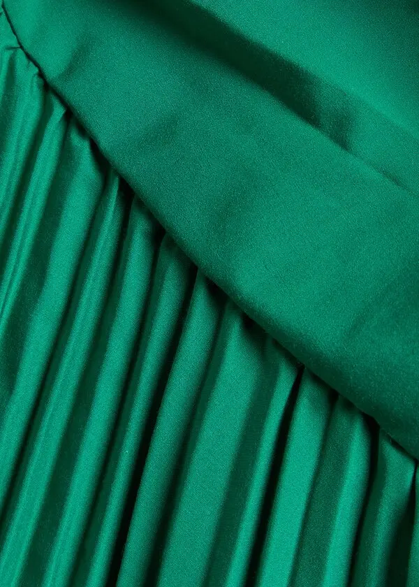 Simkhai Vivianne Pleated Woven Midi Dress - Green