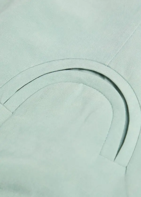 BLAZÉ MILANO Zenith Silk And Linen-blend Shorts - Teal