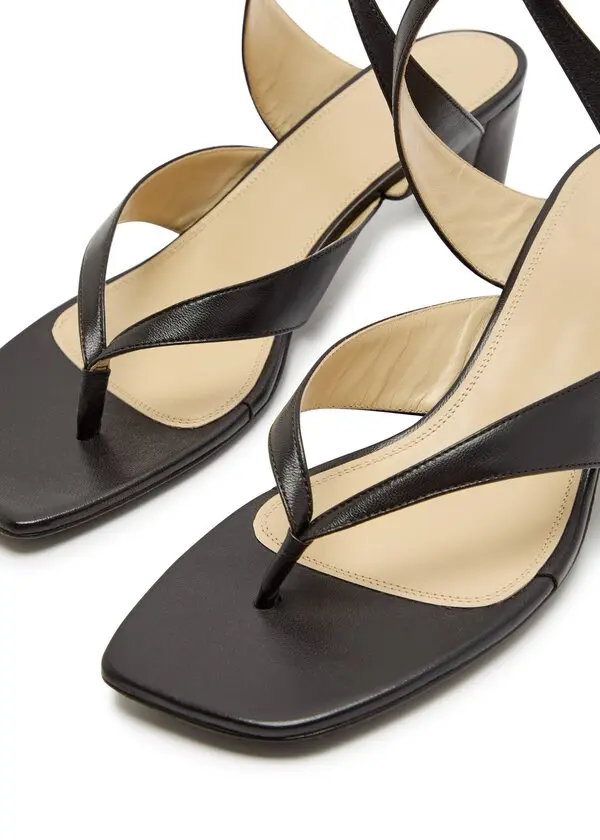 LEMAIRE Leather Thong Sandals With Block Heel