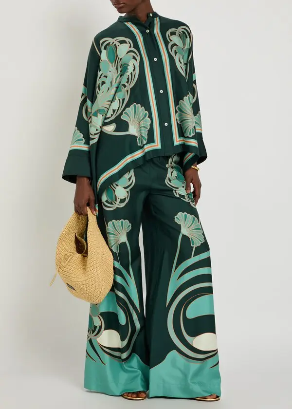 La DoubleJ Printed Silk-twill Shirt