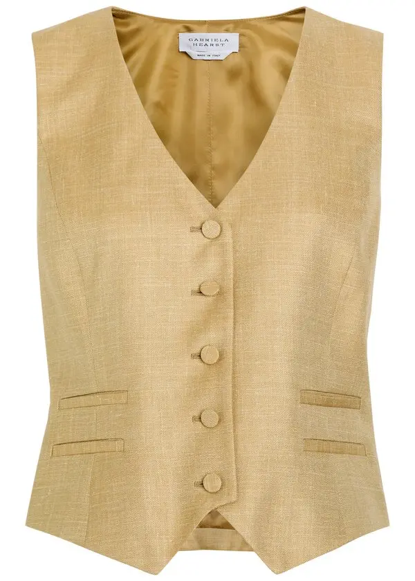 Gabriela Hearst Wool And Silk-blend Vest - Beige