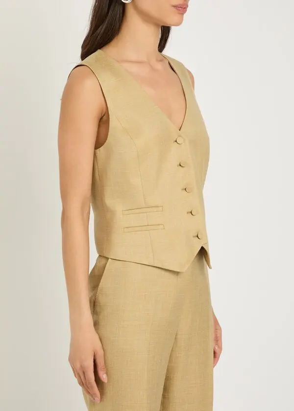 Gabriela Hearst Wool And Silk-blend Vest - Beige