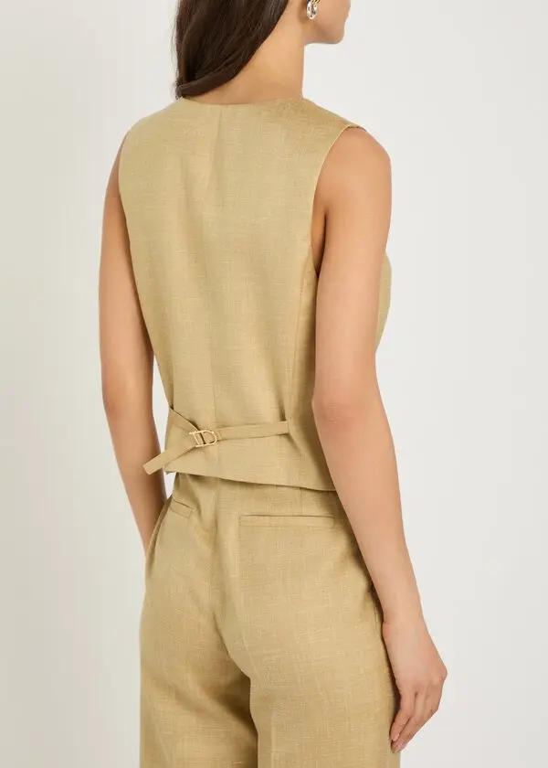 Gabriela Hearst Wool And Silk-blend Vest - Beige