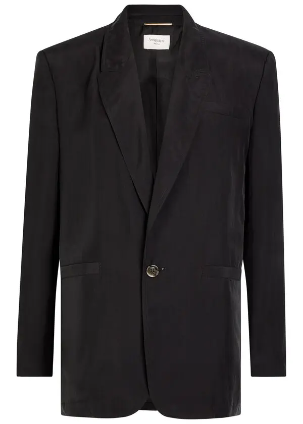 Saint Laurent Silk Blazer - Black