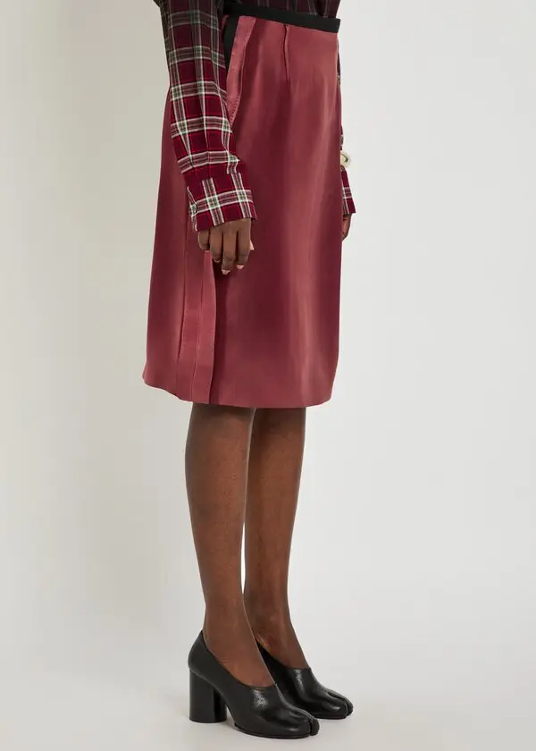 MAISON MARGIELA Reverse-effect Satin Midi Skirt