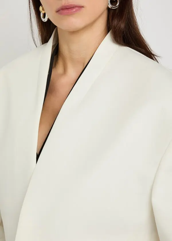 A.W.A.K.E. Mode Cropped Woven Tuxedo Jacket