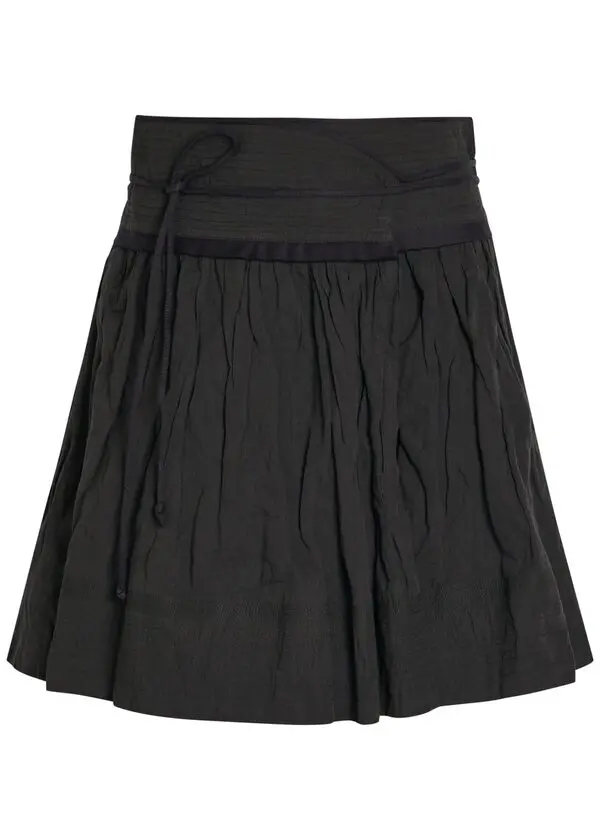 LEMAIRE Cotton-blend Mini Wrap Skirt - Dark Grey