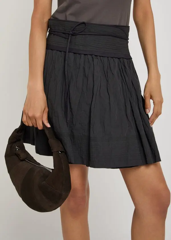 LEMAIRE Cotton-blend Mini Wrap Skirt - Dark Grey