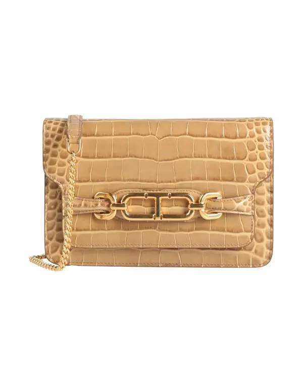TOM FORD Calfskin Cross-body Bag - Beige