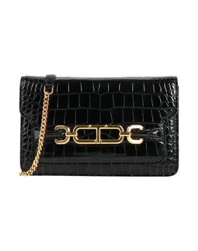 TOM FORD Cross-body Bag In Calfskin With Crocodile Print - Black