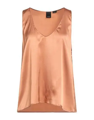 Pinko Sleeveless Silk Blend Top - Light Brown