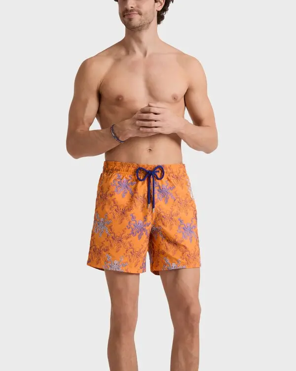 Vilebrequin Embroidered Octopus Swim Trunks - Orange