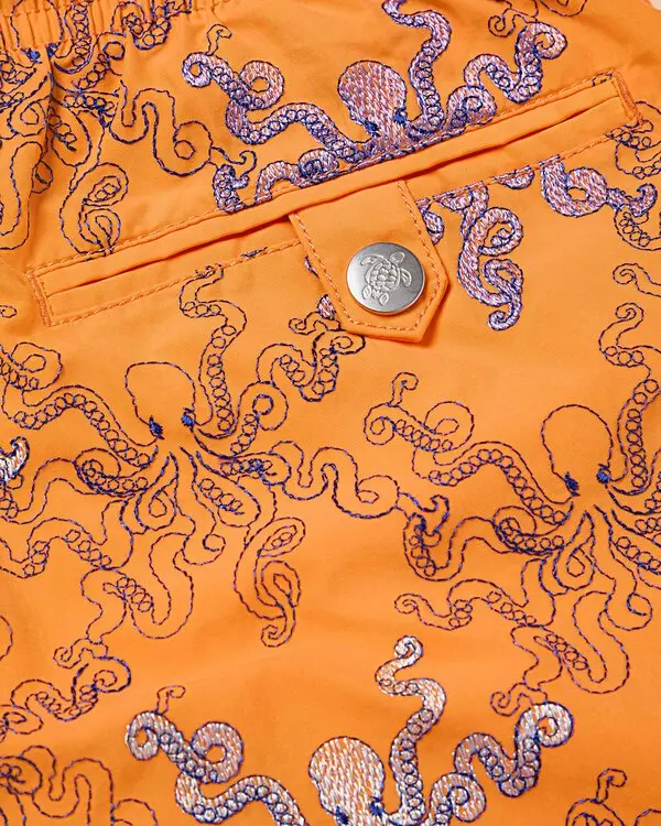Vilebrequin Embroidered Octopus Swim Trunks - Orange
