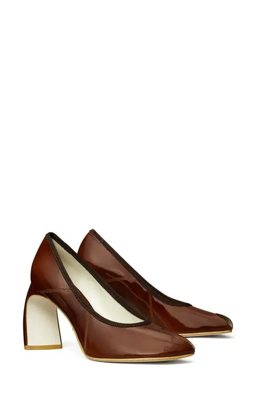 Tory Burch Peep Toe Pump - Russet Brown