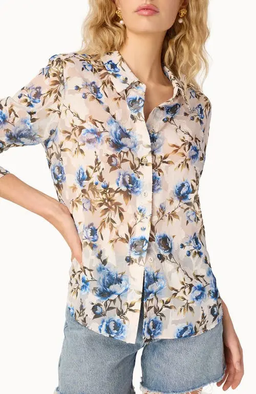 Cami Nyc Crosby Burnout Floral Print Chiffon Shirt - Daydream
