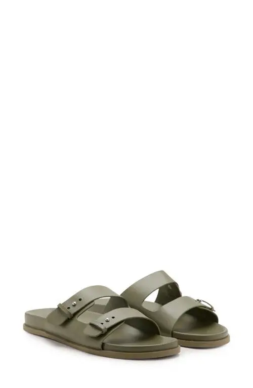 Mango Double Buckle Sandal - Khaki Green