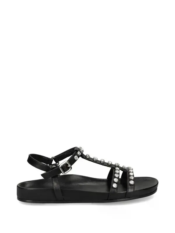 KENNEL&SCHMENGER Crystal-embellished Leather Sandals - Black