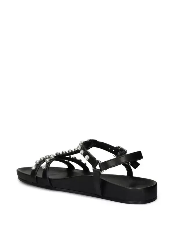 KENNEL&SCHMENGER Crystal-embellished Leather Sandals - Black