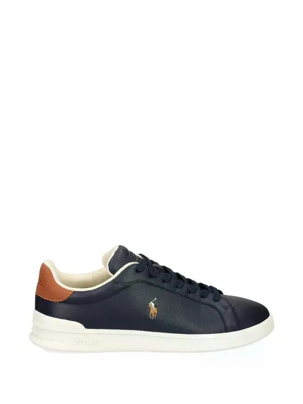 Polo Ralph Lauren Logo-embroidered Leather Sneakers - Blue