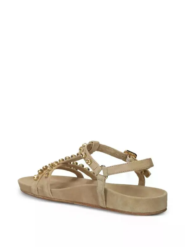 KENNEL&SCHMENGER Crystal-embellished Leather Sandals - Neutrals