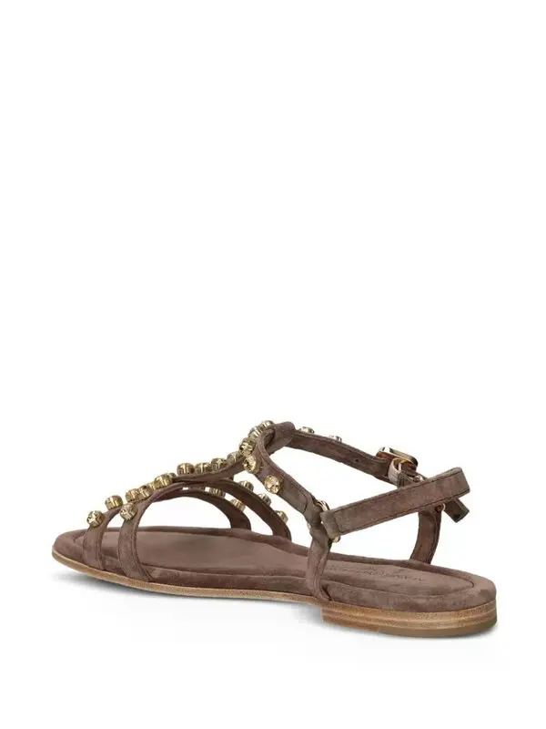 KENNEL&SCHMENGER Carly Crystal-embellished T-bar Sandals - Brown