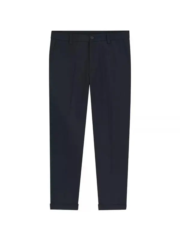 BOSS Pressed-crease Turn-up Trousers - Blue