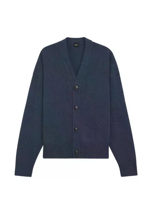 BOSS V-neck Button-up Cardigan - Blue