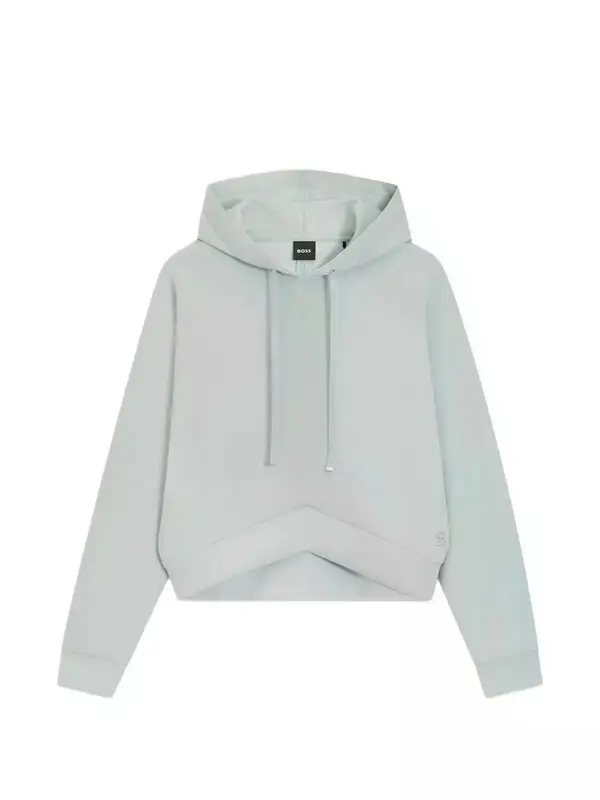 BOSS Drawstring Hood Cropped Hoodie - Blue