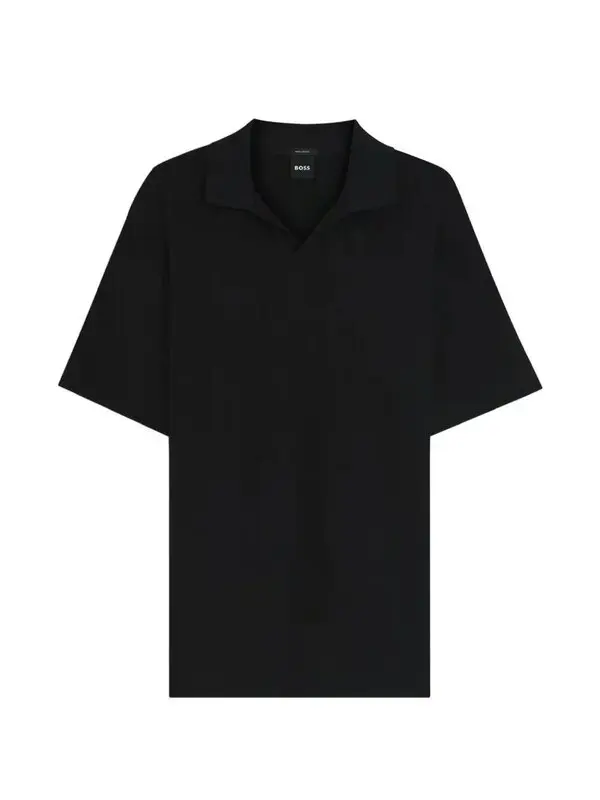 BOSS Jacquard-pattern Polo Shirt - Black