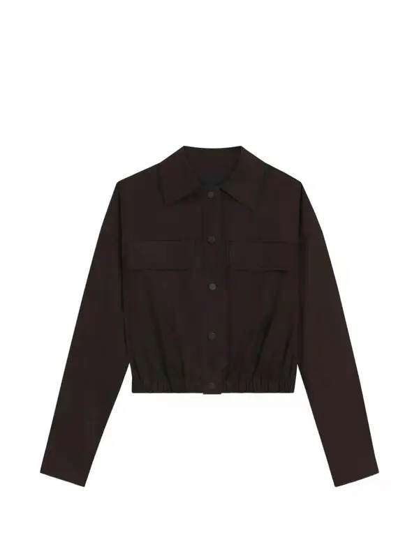 BOSS Elasticated-waist Cropped Jacket - Brown