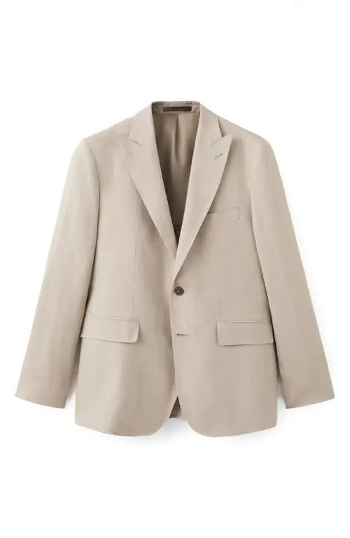 Mango Amalfi Linen Slim Fit Blazer - Beige