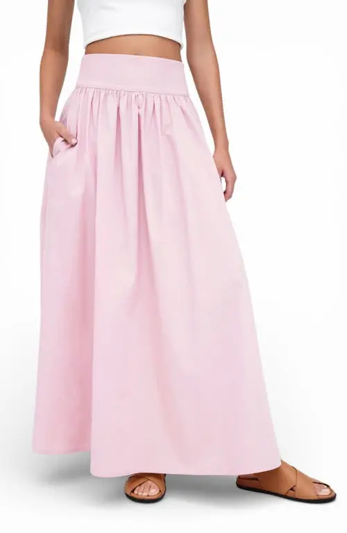 MARCELLA Raven Cotton Poplin Maxi Skirt - Pink