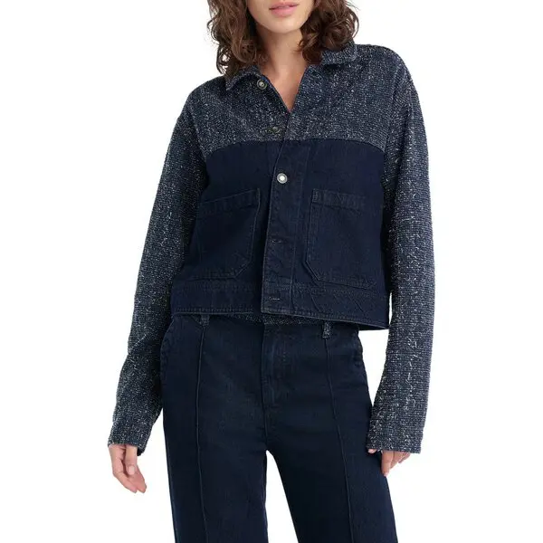 FAVORITE DAUGHTER The Leave An Impression Texture Denim Jacket - Marfa