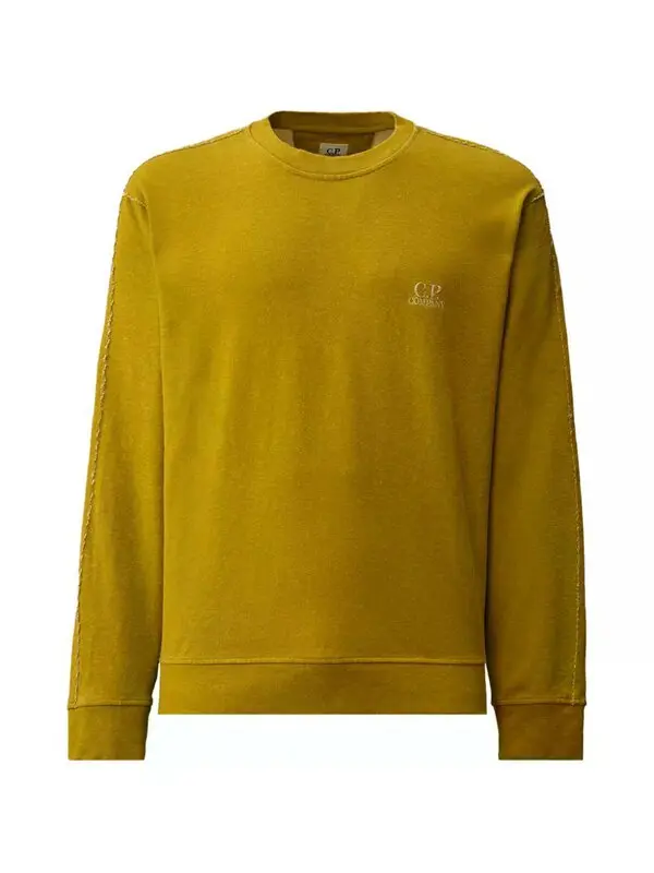 C.P. COMPANY Raw-edge Logo-embroidered Sweater - Yellow