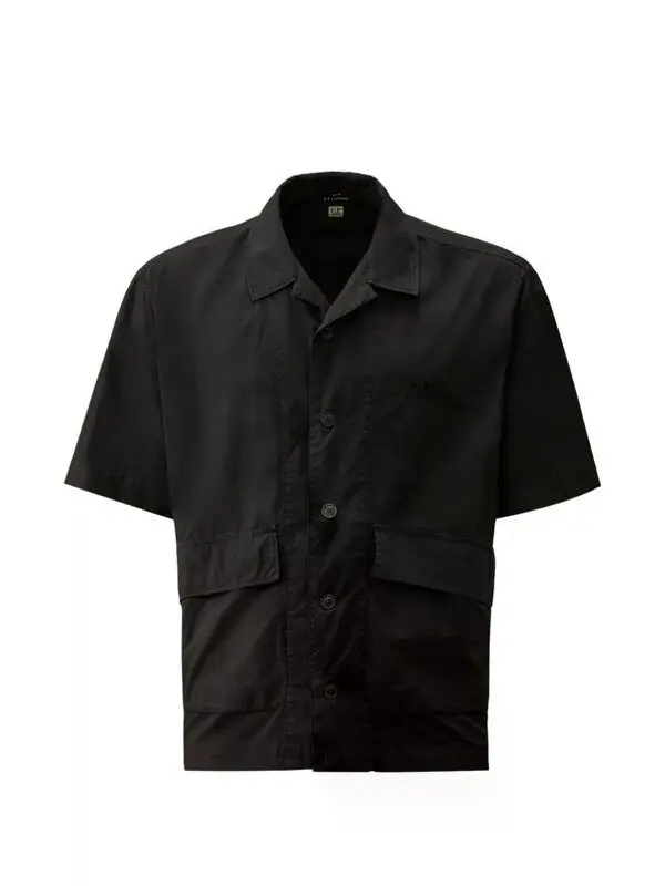 C.P. COMPANY Popeline Boxy Logo-embroidered Patch-pocket Shirt - Blue