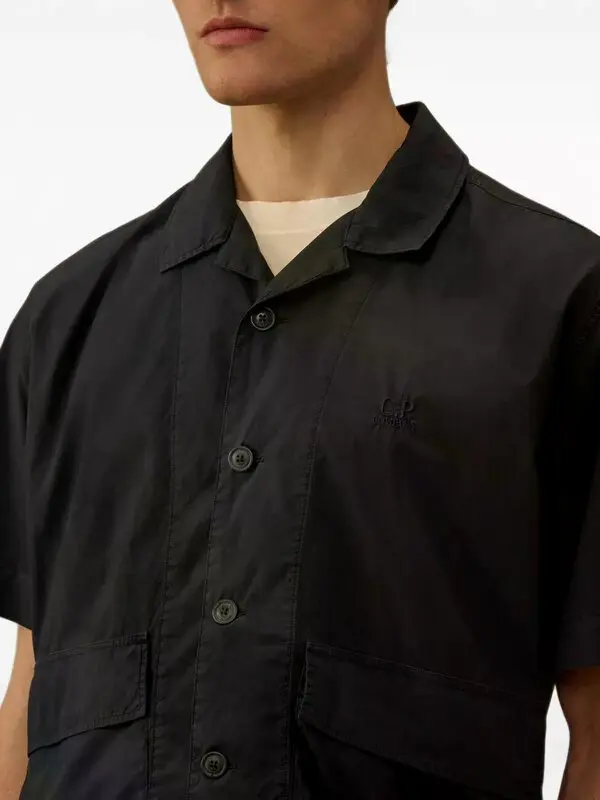 C.P. COMPANY Popeline Boxy Logo-embroidered Patch-pocket Shirt
