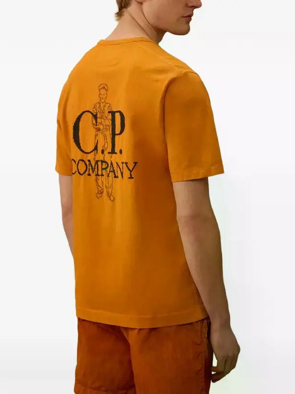 C.P. COMPANY 1020 Logo-print Short-sleeve T-shirt - Orange