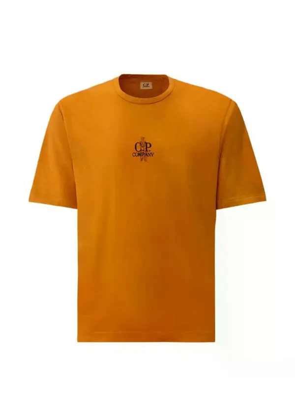 C.P. COMPANY 1020 Jersey Short-sleeve Embroidery T-shirt - Orange