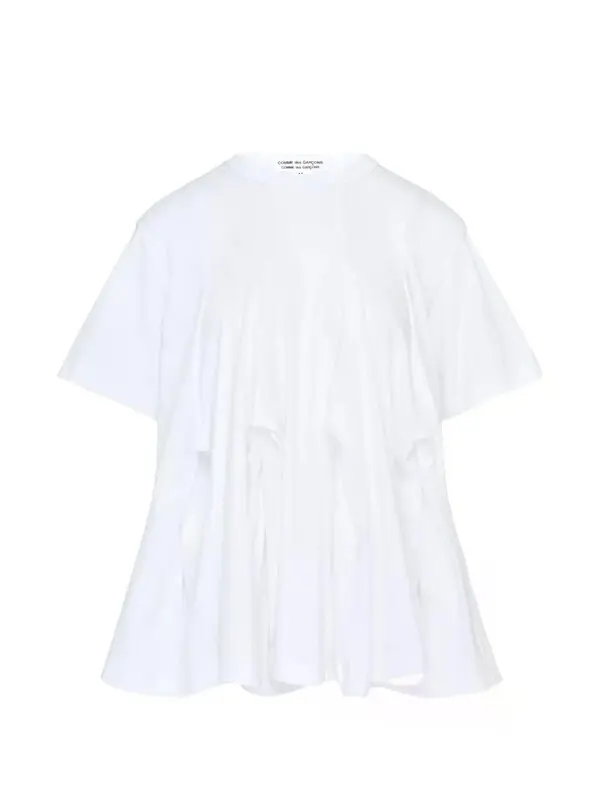 Comme Des Garçons Pleated Flared T-shirt - White