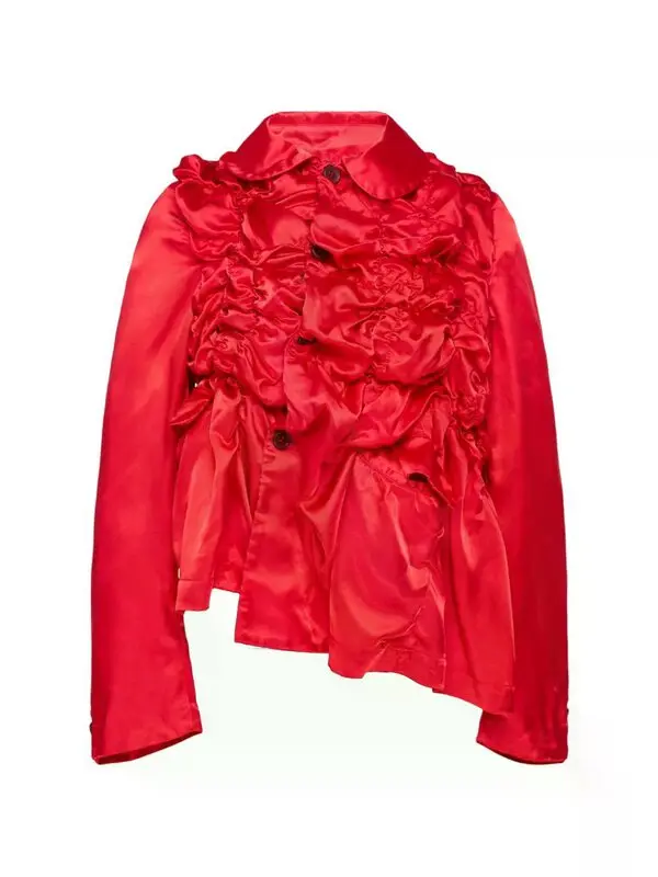 Comme Des Garçons Ruched Asymmetrical Jacket - Red