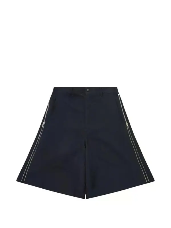 Comme Des Garçons Zip-detail Wide Leg Shorts - Blue