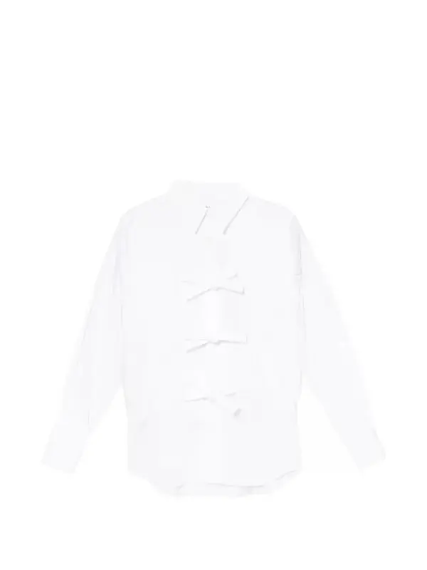 Comme Des Garçons Bow-detail Long-sleeve Cotton Shirt - White