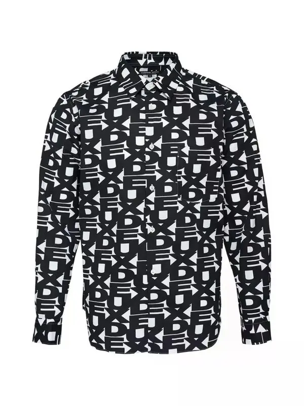 Comme Des Garçons Logo-print Cotton Shirt - Black