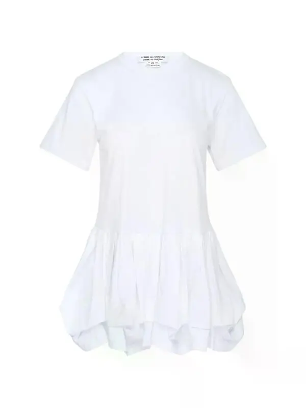 Comme Des Garçons Ruffled-hem T-shirt - White