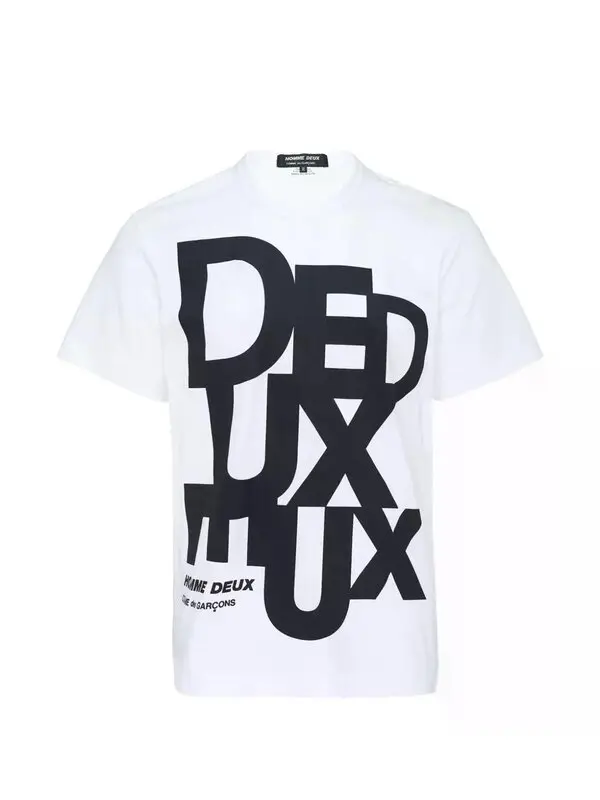 Comme Des Garçons Short-sleeve Logo-print T-shirt - White