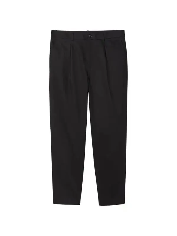 Calvin Klein Pleated Straight-leg Trousers - Black