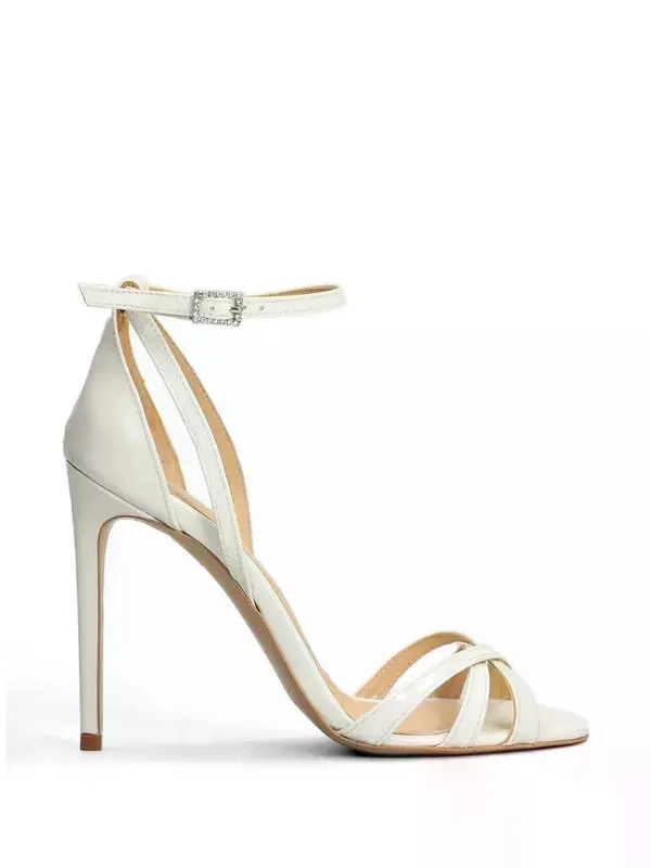 FRATELLI RUSSO Patent-finish Strappy Sandals - Neutrals